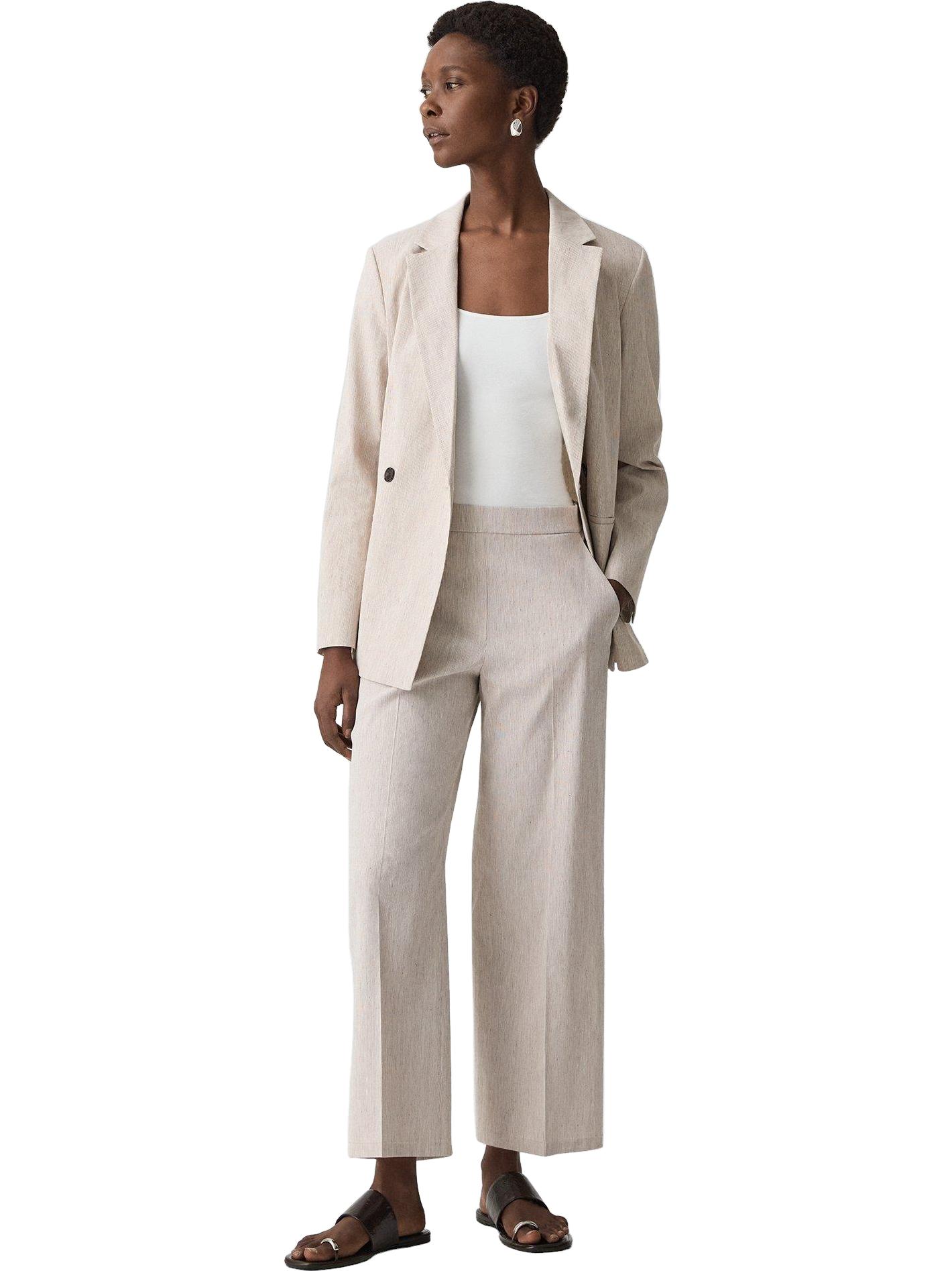 THEORY Classic Straight Pull-On Pant in Textured Linen